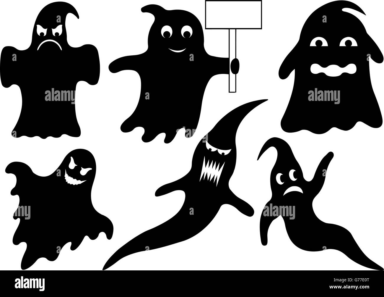 Spooky white ghosts phantom Stock Vector Images - Alamy