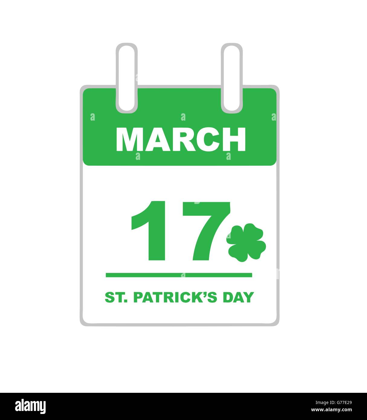 Saint Patrick's Day calendar isolated on white Stock Vector Image & Art ...