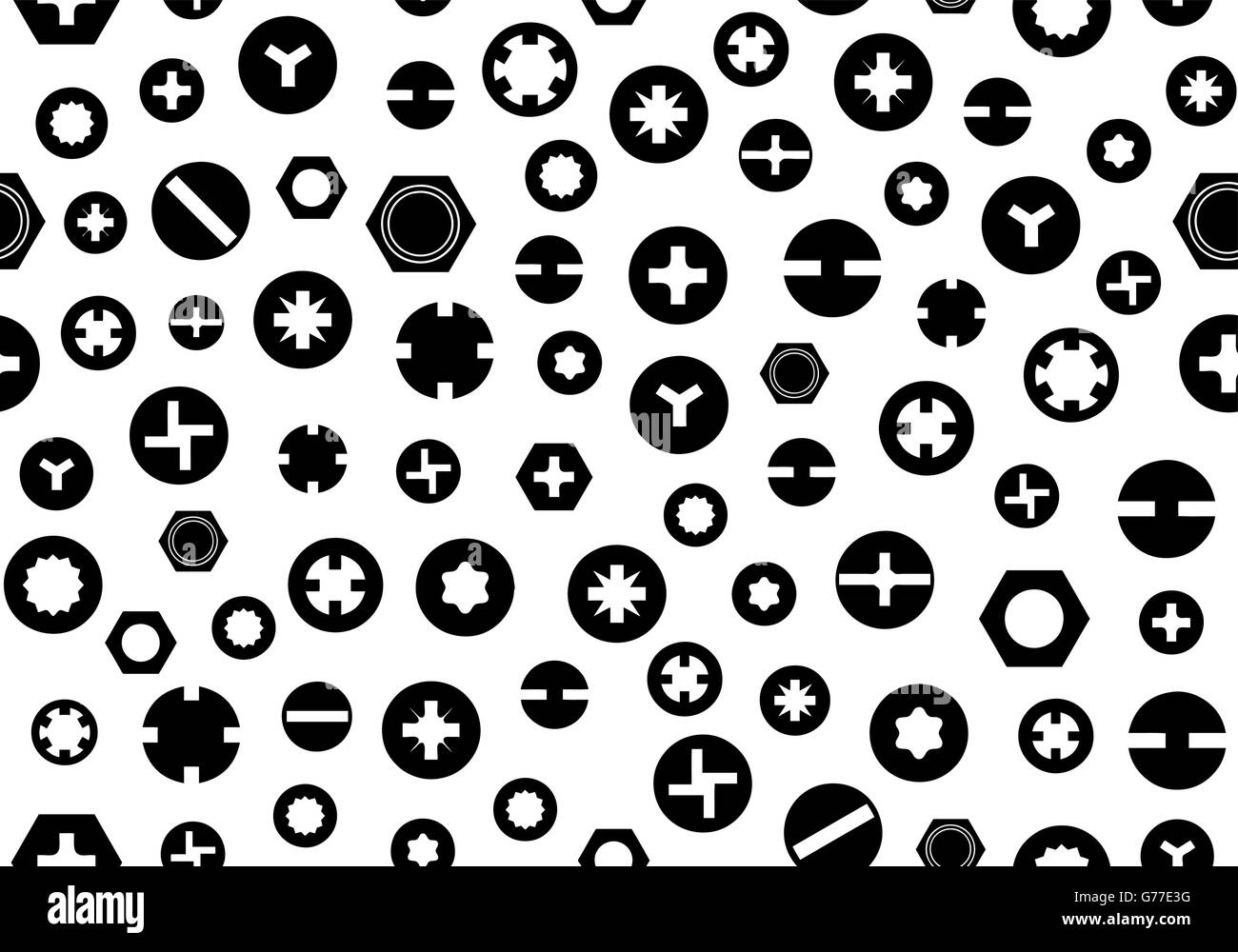 Seamless screw heads isolated on white Stock Vector Image & Art - Alamy