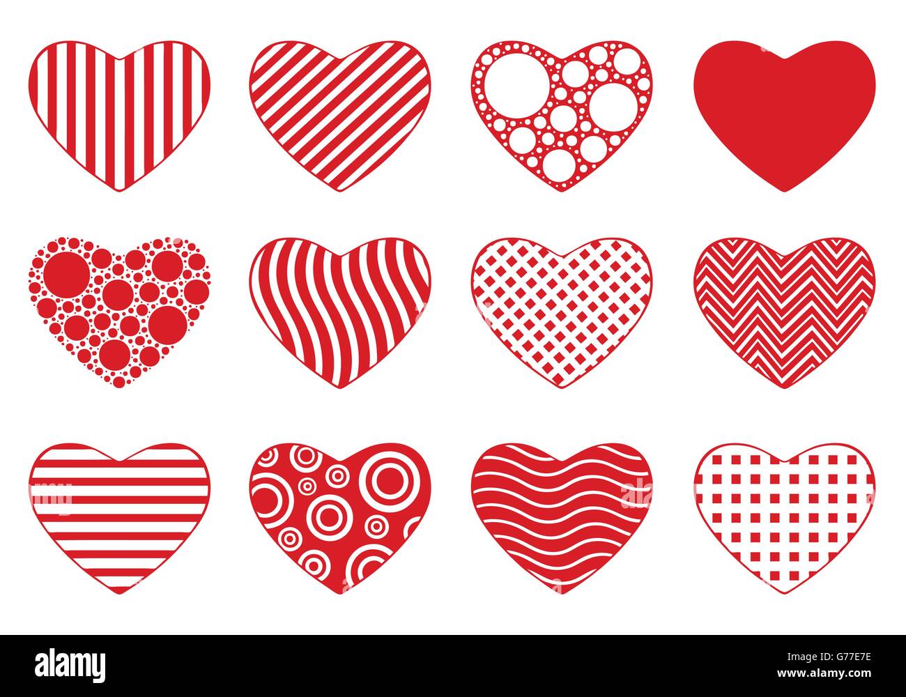 Set of different hearts isolated on white Stock Vector Image & Art - Alamy