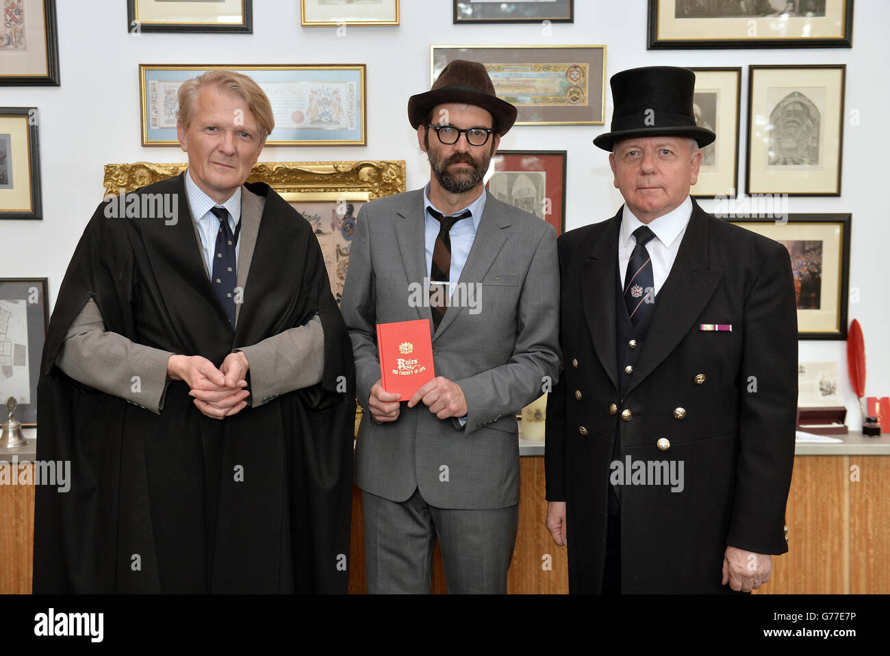 Eels frontman Mark Oliver Everett, aka E, poses with Clerk Murray Craig ...