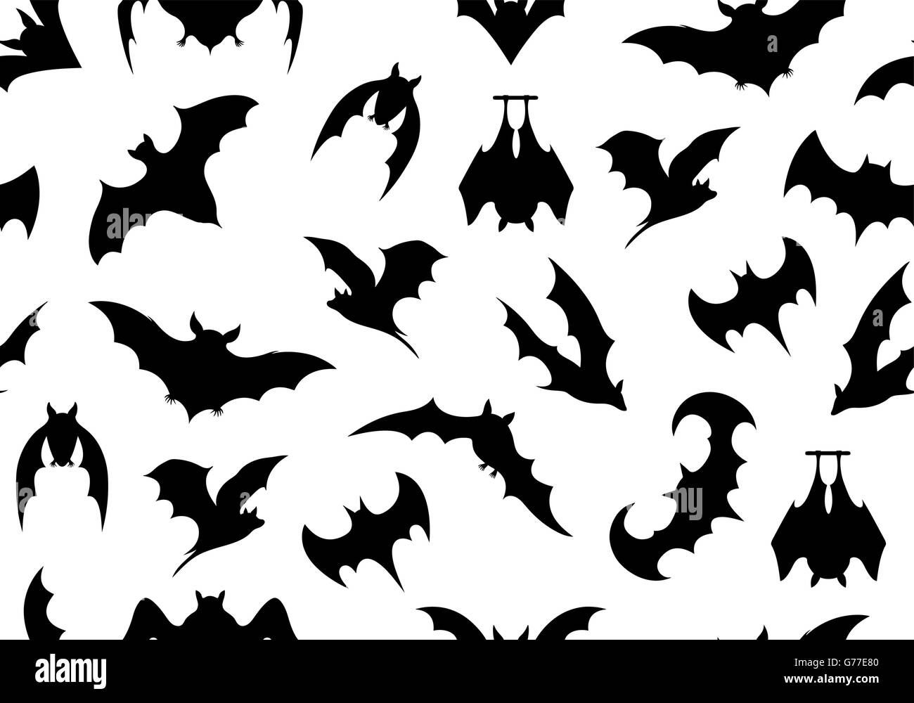 Flying bats on white background Black and White Stock Photos & Images ...