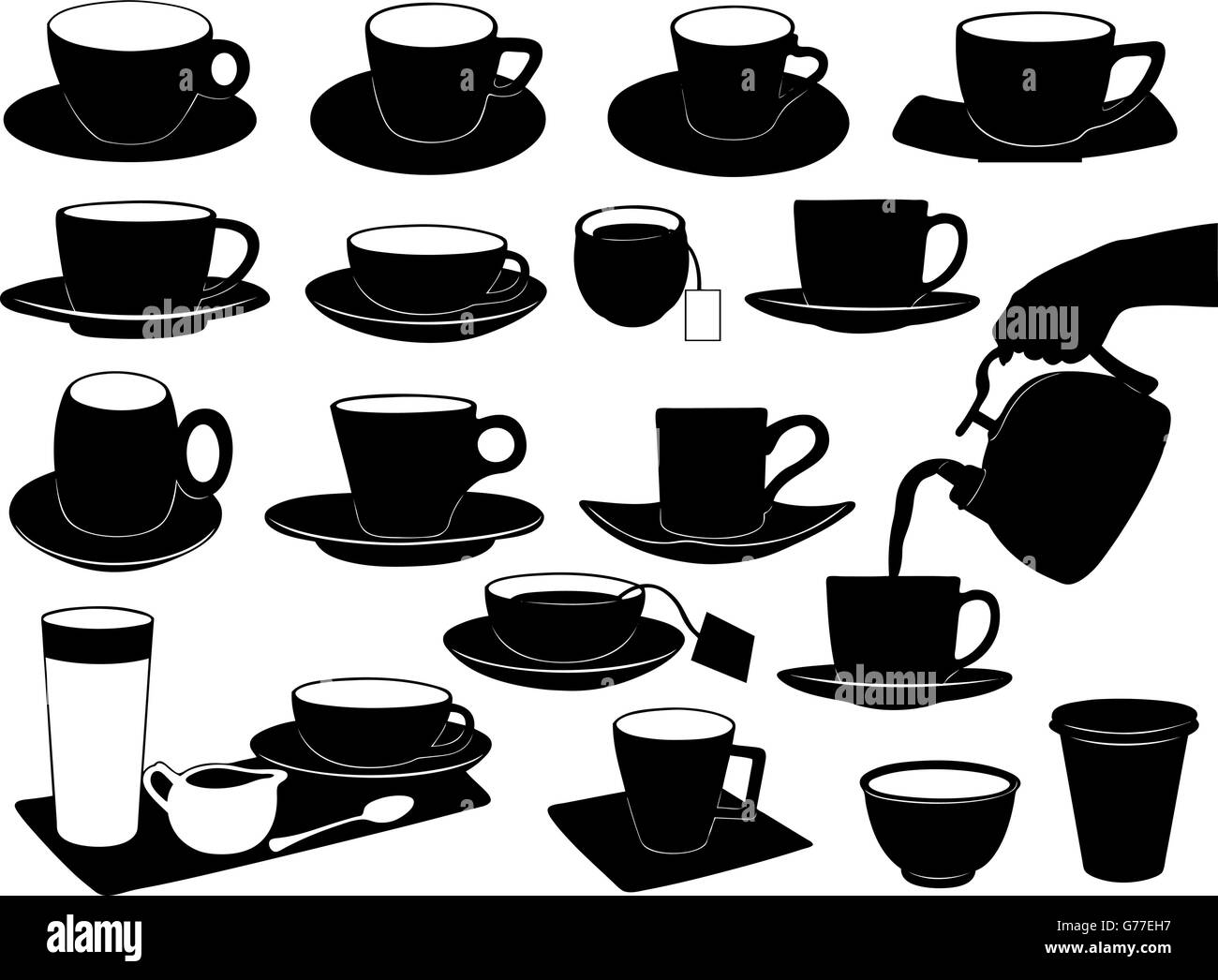Ceramic cups silhouette hi-res stock photography and images - Alamy