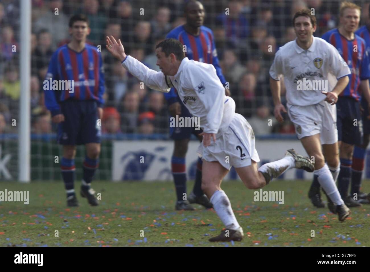 Leed United's Garry Kelly runs to his fans after scoring the opening ...