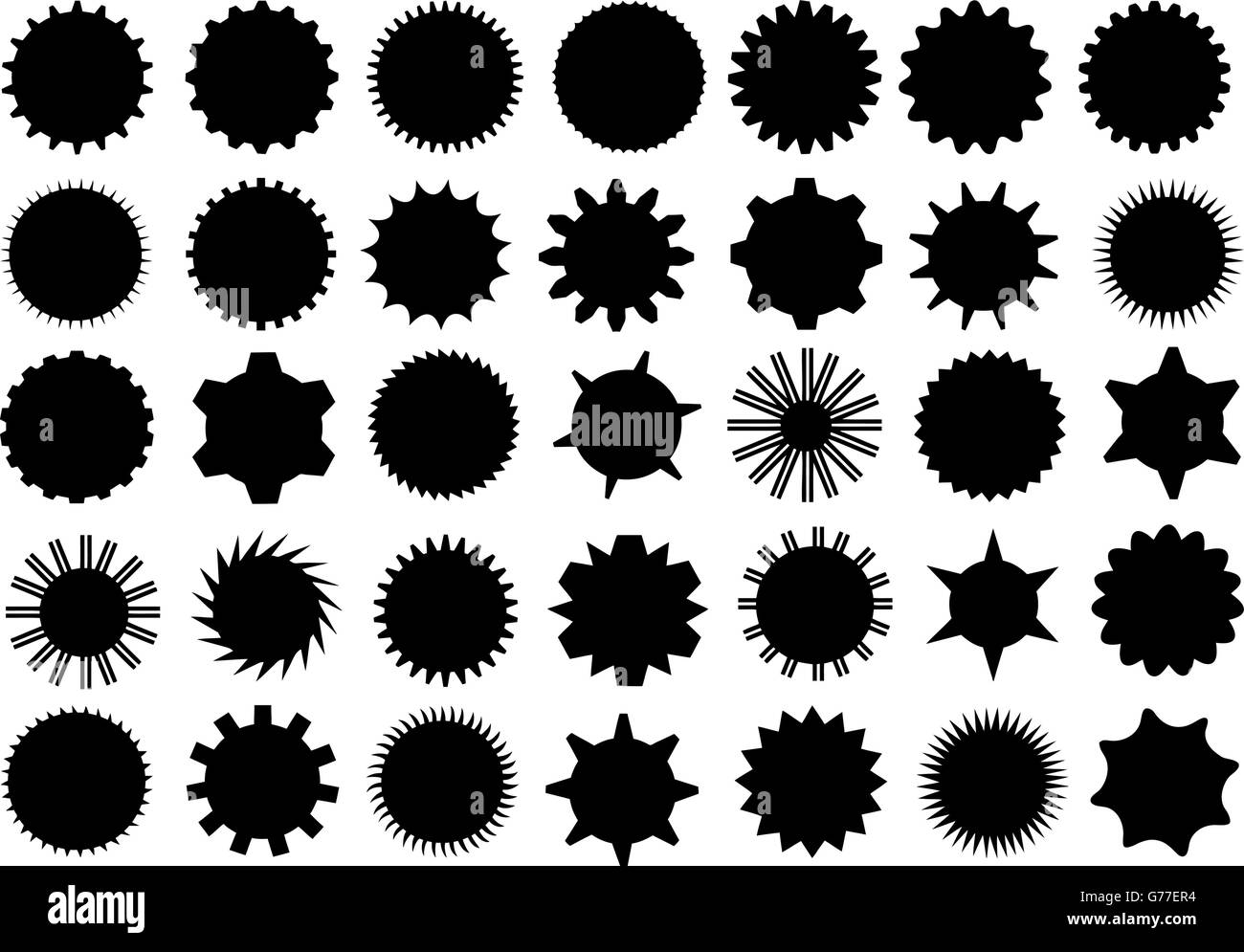 Different gear shapes isolated on white Stock Vector Image & Art - Alamy