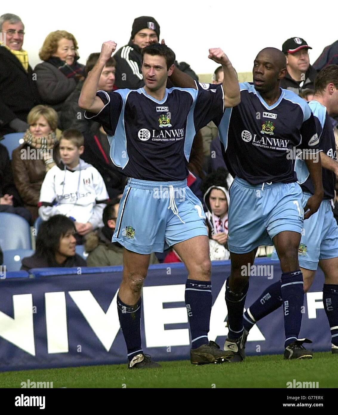 Football action celebrating alan moore hi-res stock photography and ...