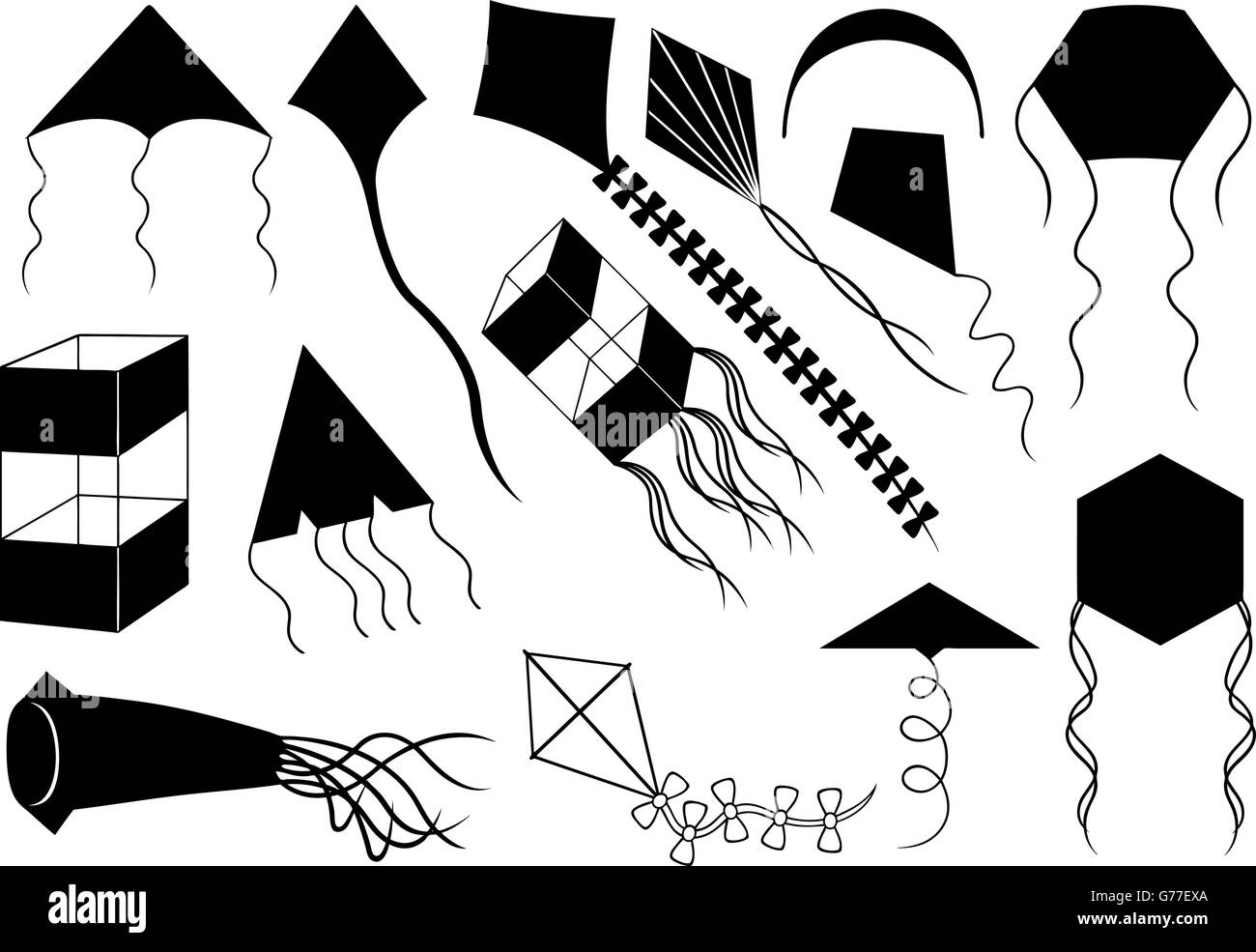 Set of different kites Stock Vector Image & Art - Alamy