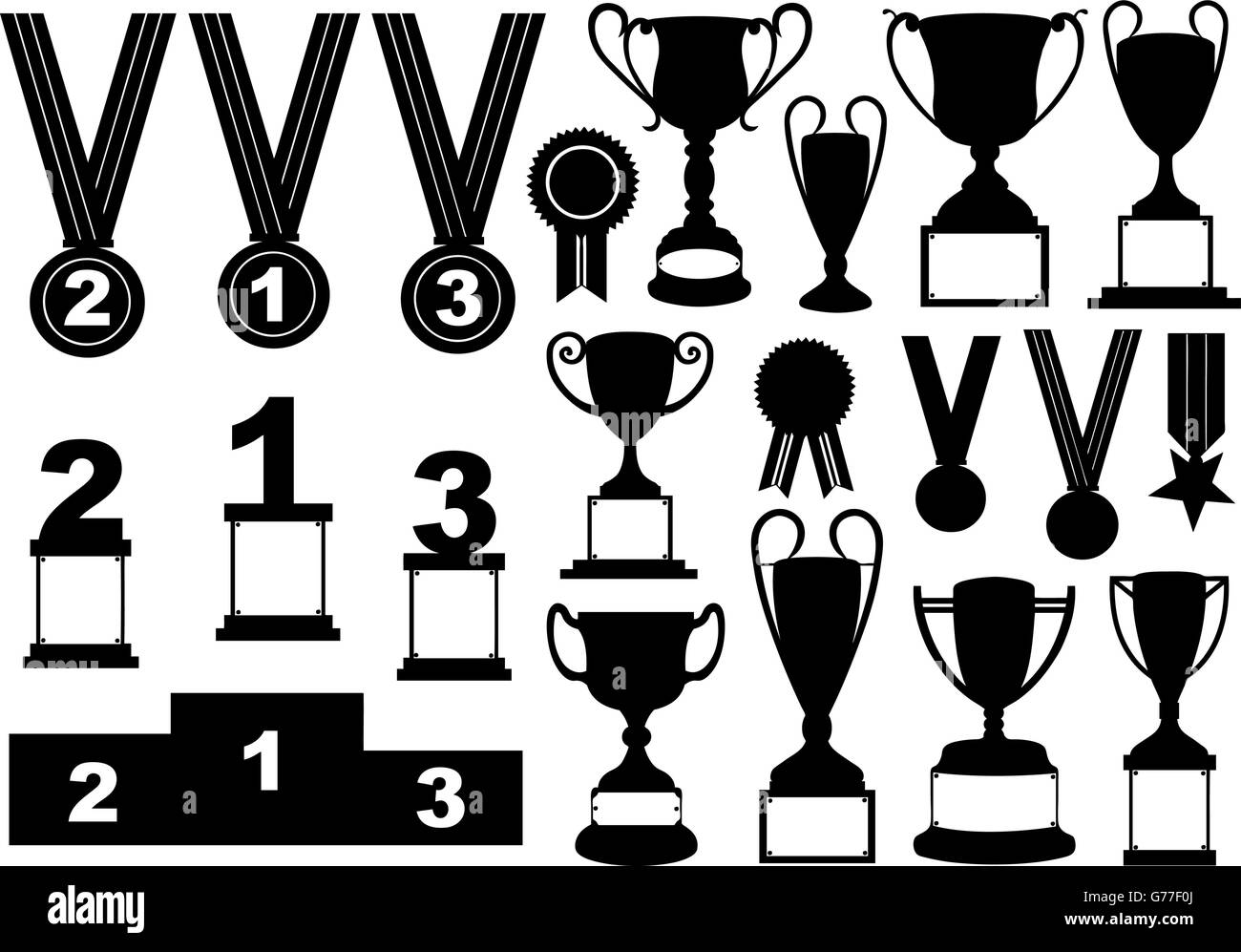 Trophies and medals set Stock Vector Image & Art - Alamy