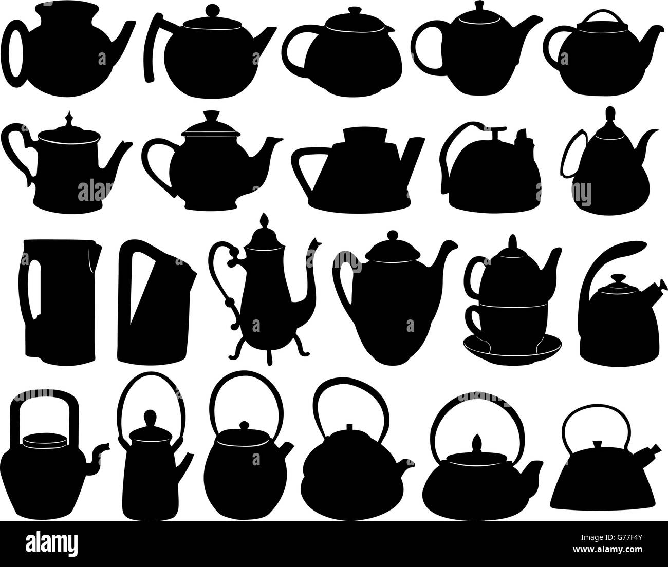 Teapots group Stock Vector Images - Alamy