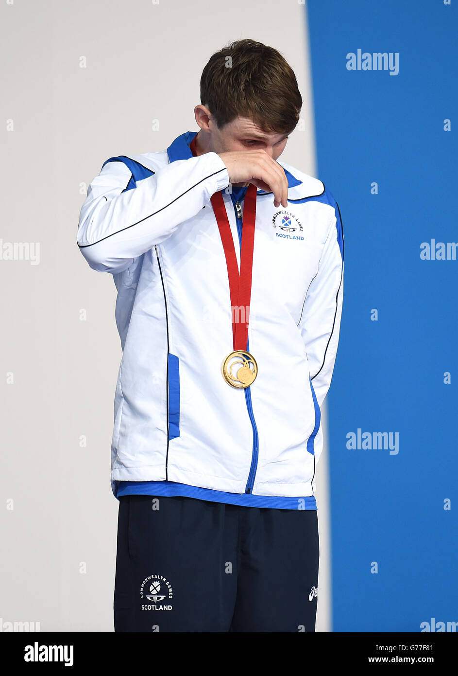 Scotland's Ross Murdoch crying on the podium after winning gold in the ...