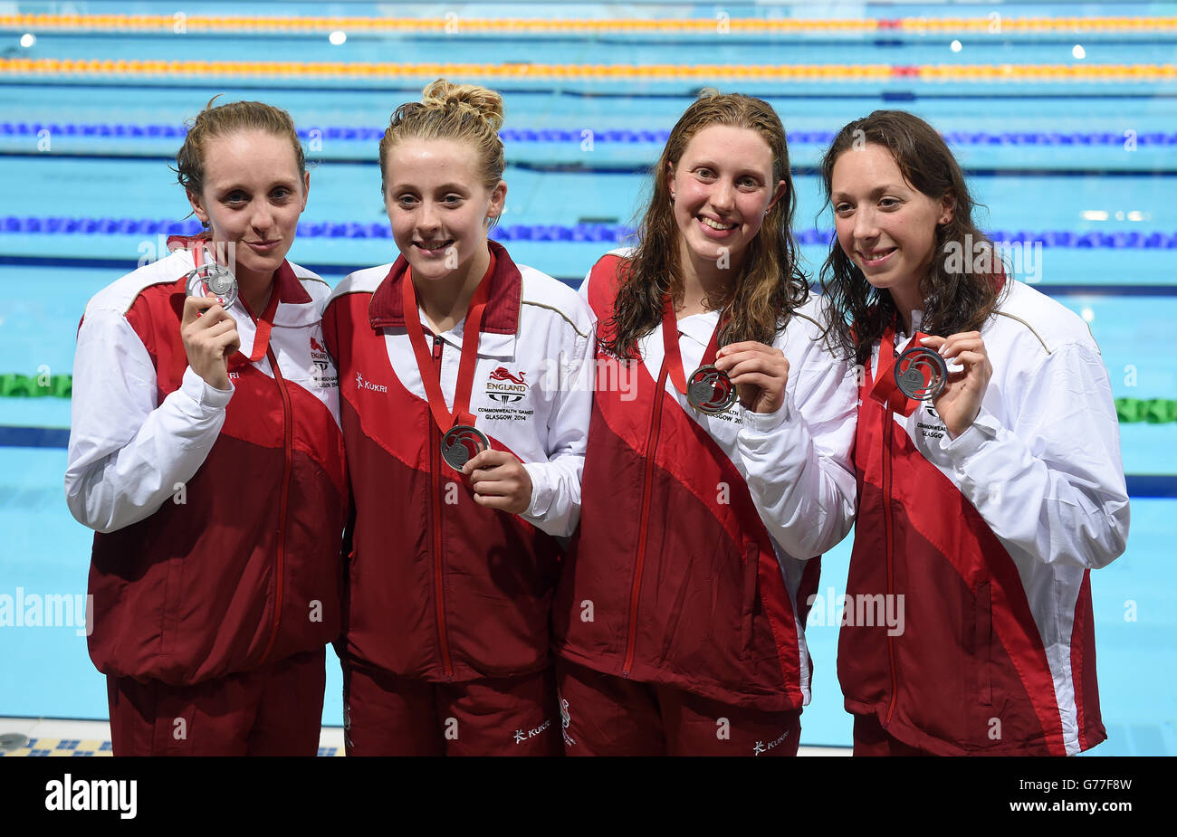 England's (left-right) Fran Halsall, Siobhan O'Connor, Becki Turner and ...