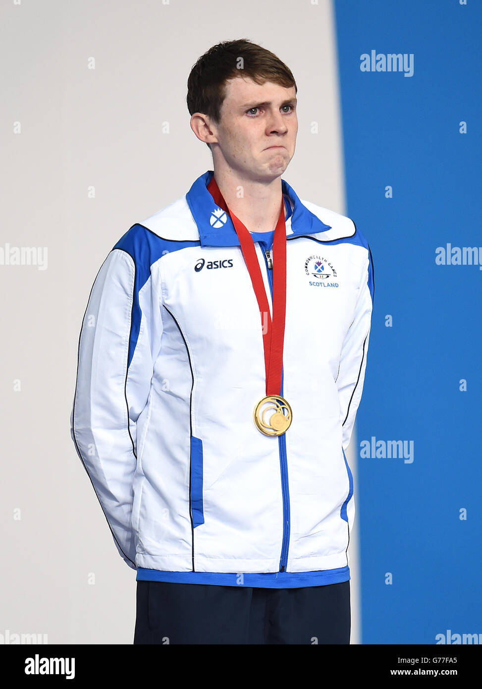Scotland's Ross Murdoch on the podium after winning gold in the Men's ...