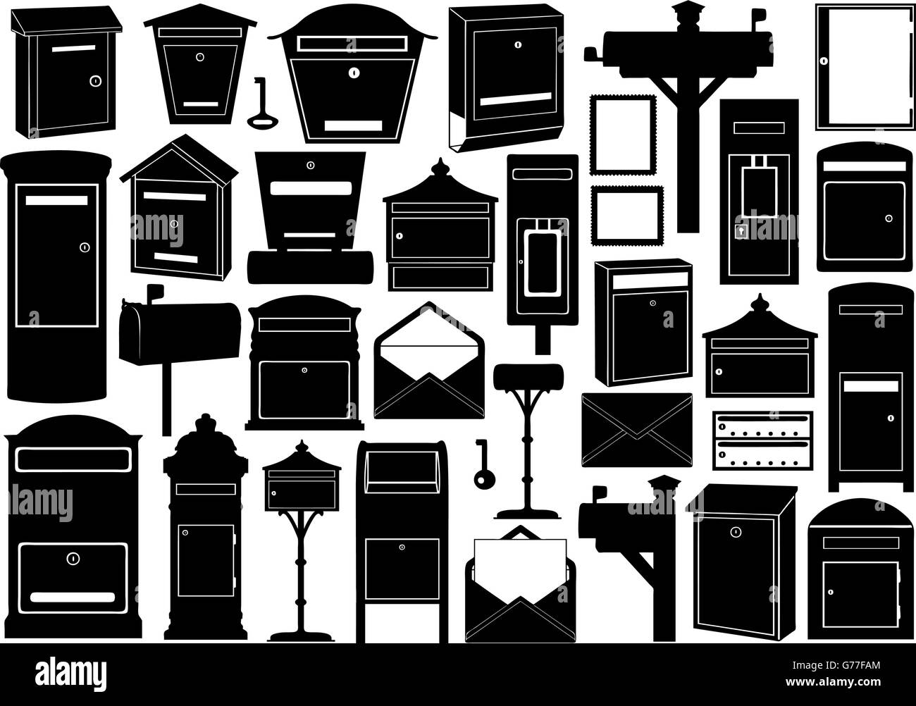 Set of different mailboxes Stock Vector Image & Art - Alamy