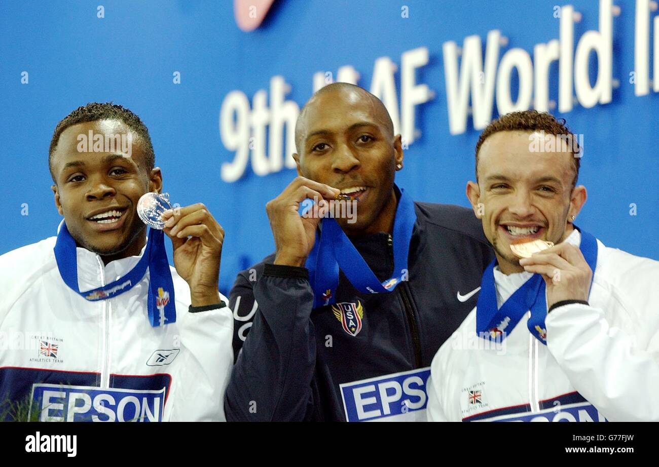 Great Britain's Daniel Caines (left) celebrates silver with USA's Tyree ...