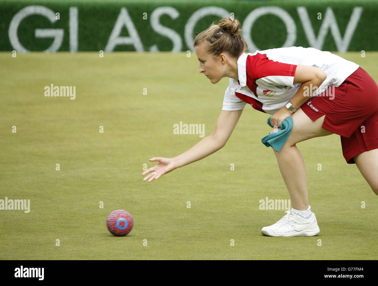 England's Natalie Melmore competes in the Woman's Single at Kelvingrove ...