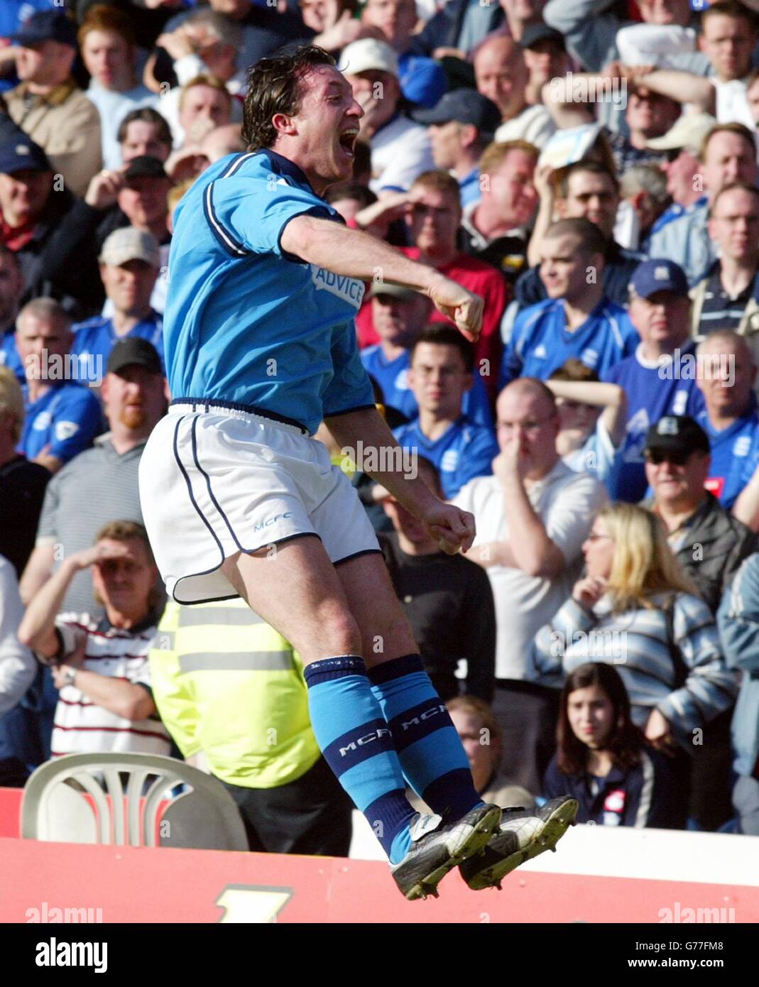 Manchester City's Robbie Fowler celebrates his goal against Birmingham ...