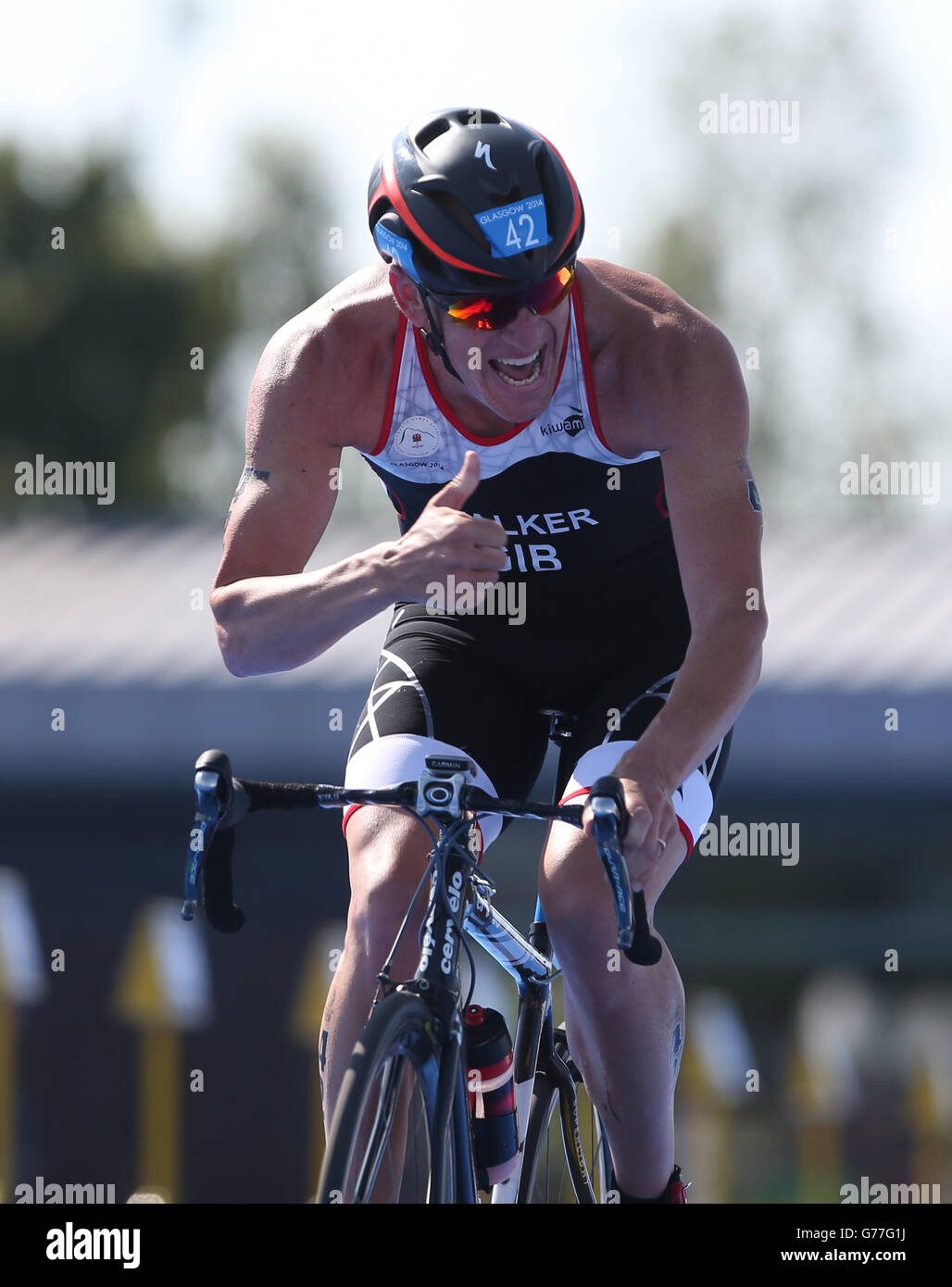 Gibraltar's Christopher Walker gives the thumbs up during the Mens ...