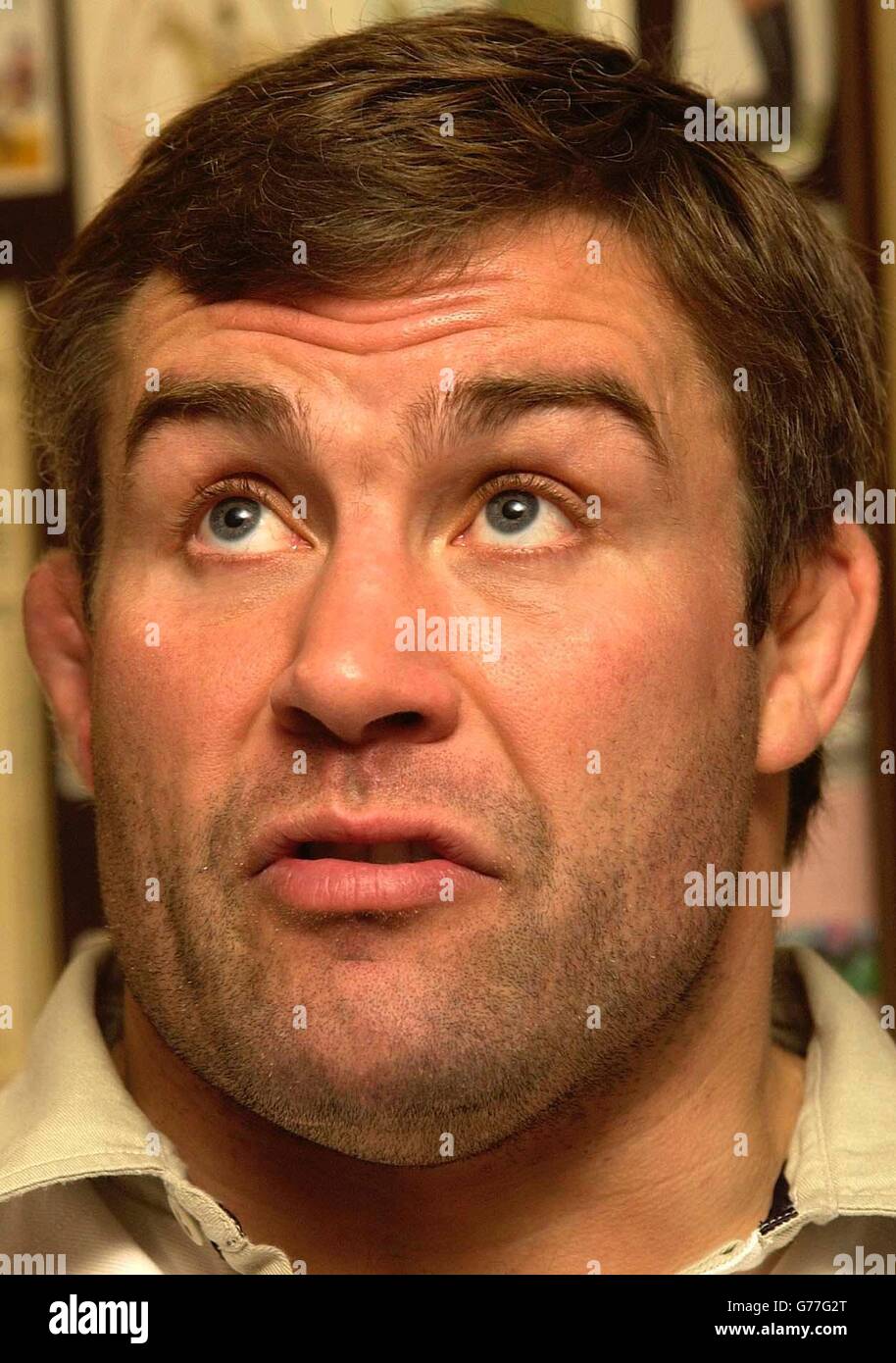 England rugby player Jason Leonard talks to the media in the team hotel ...