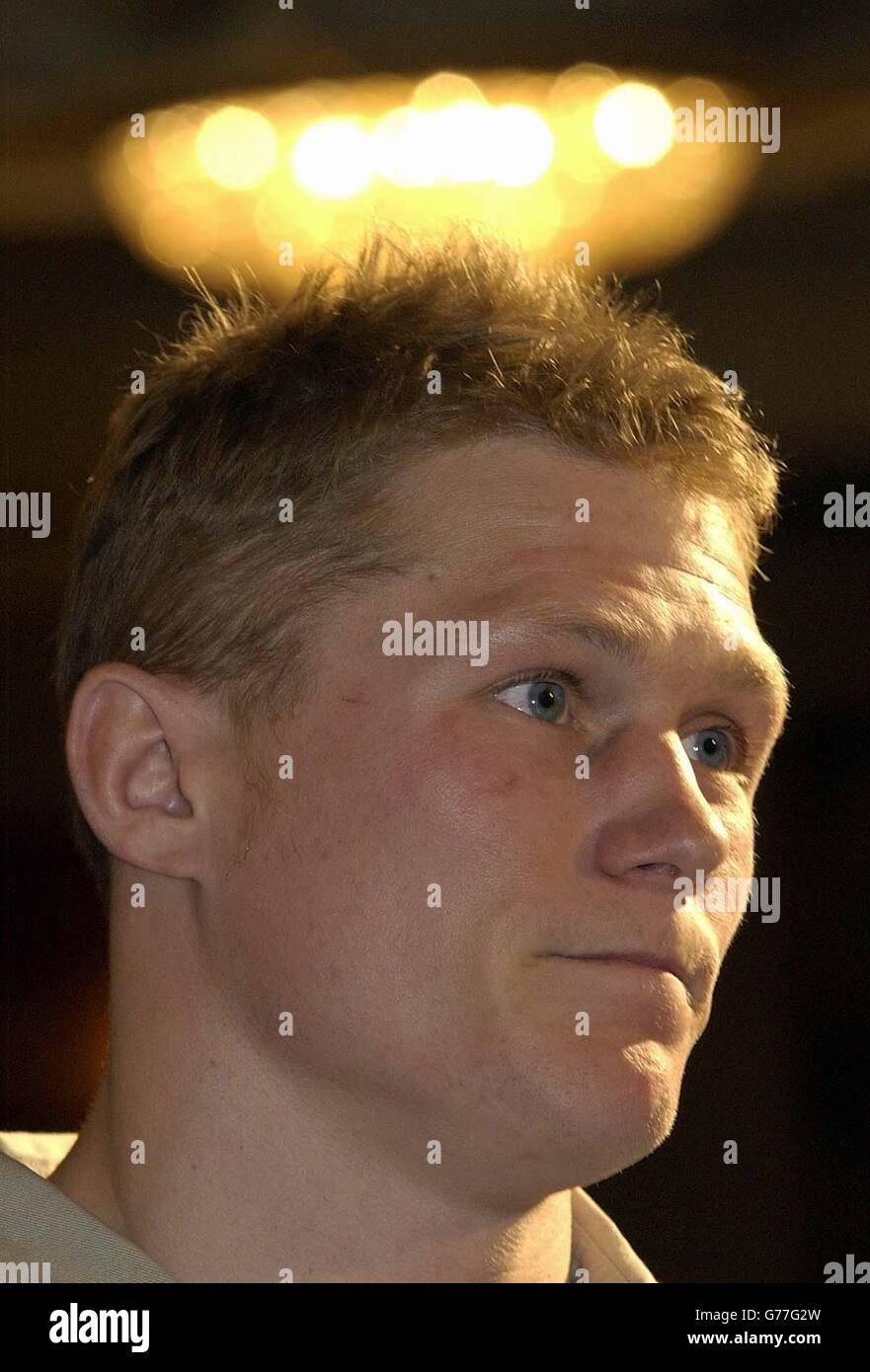 England rugby player Josh Lewsey talks to the media at the team hotel ...