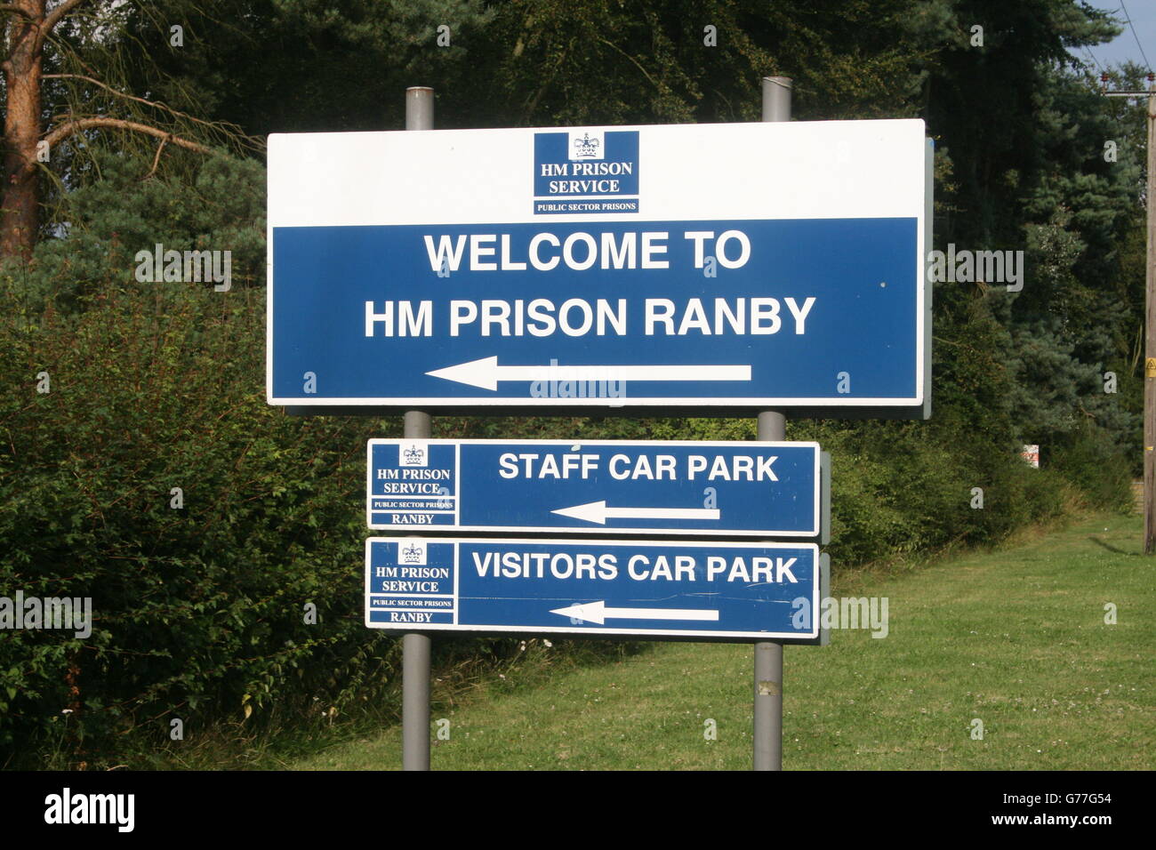 A sign for hmp ranby in retford hi-res stock photography and images - Alamy