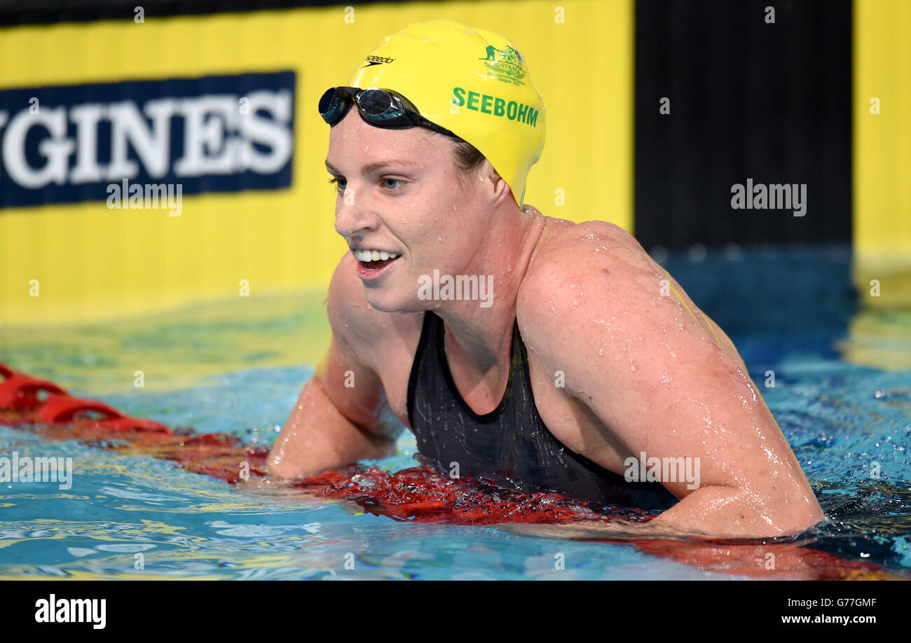 Australia's Emily Seebohm celebrates winning gold after the Women's ...