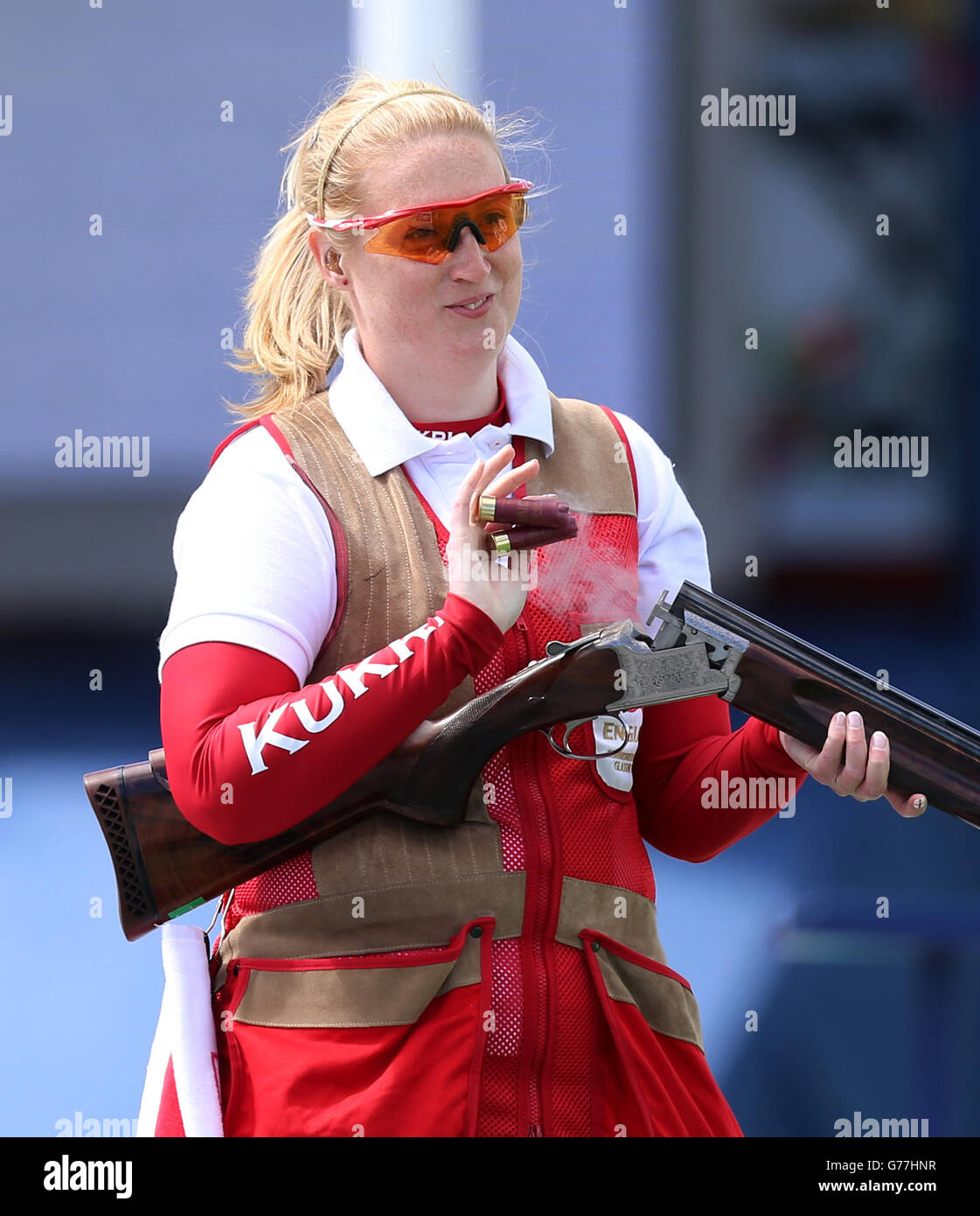 Englands rachel parish in action during the double trap finals hi-res ...