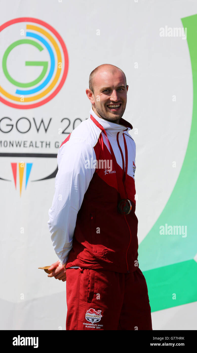England's Kenneth Parr on the podium with his bronze medal during the ...