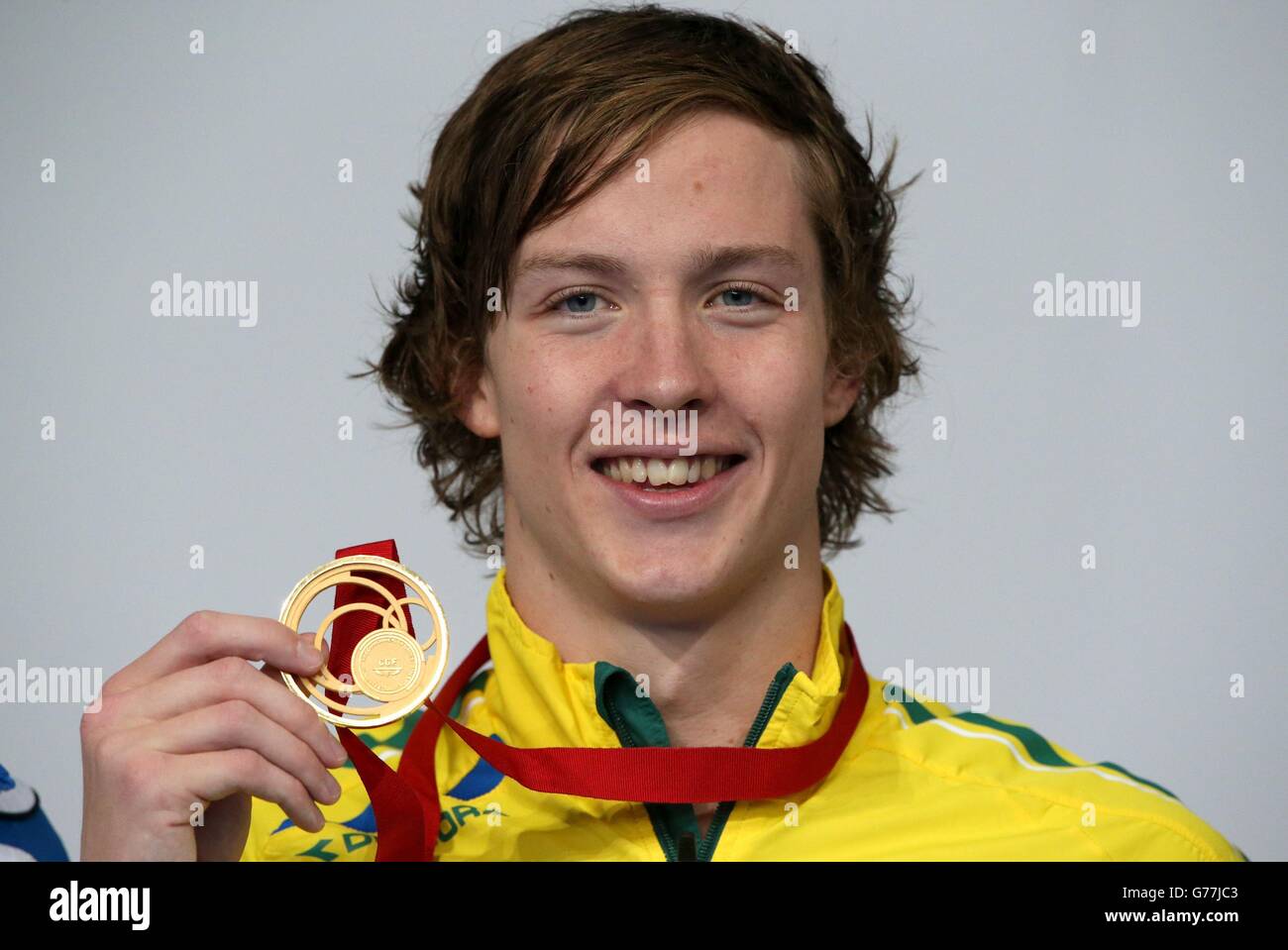 Gold medalist Australia's Daniel Tranter on the podium after the Men's ...