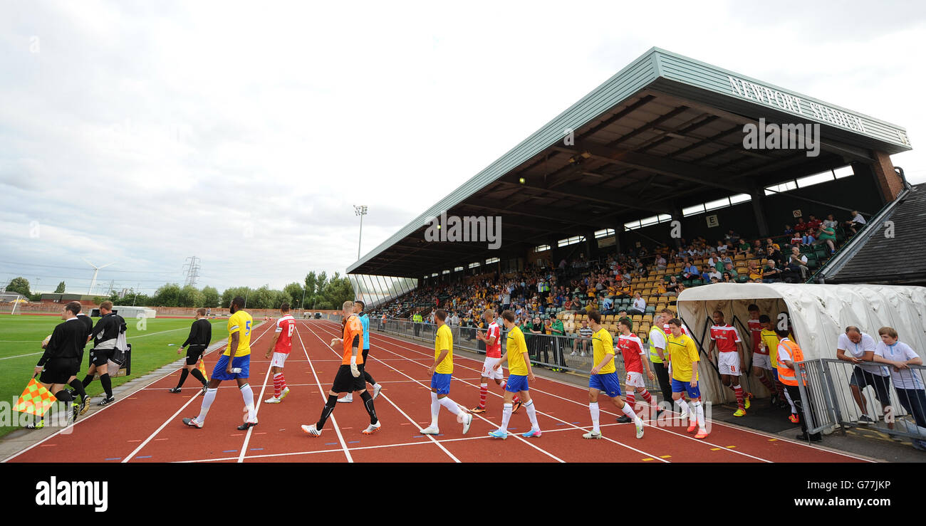 Newport countys coventry citys players walk out at park stadium hi-res ...