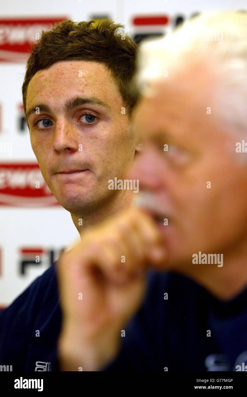 Scotland's Maurice Ross during the pre-match press conference at their ...