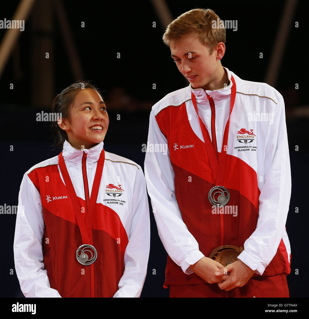 England's Tintin Ho and Liam Pitchford with their silver medals won in ...