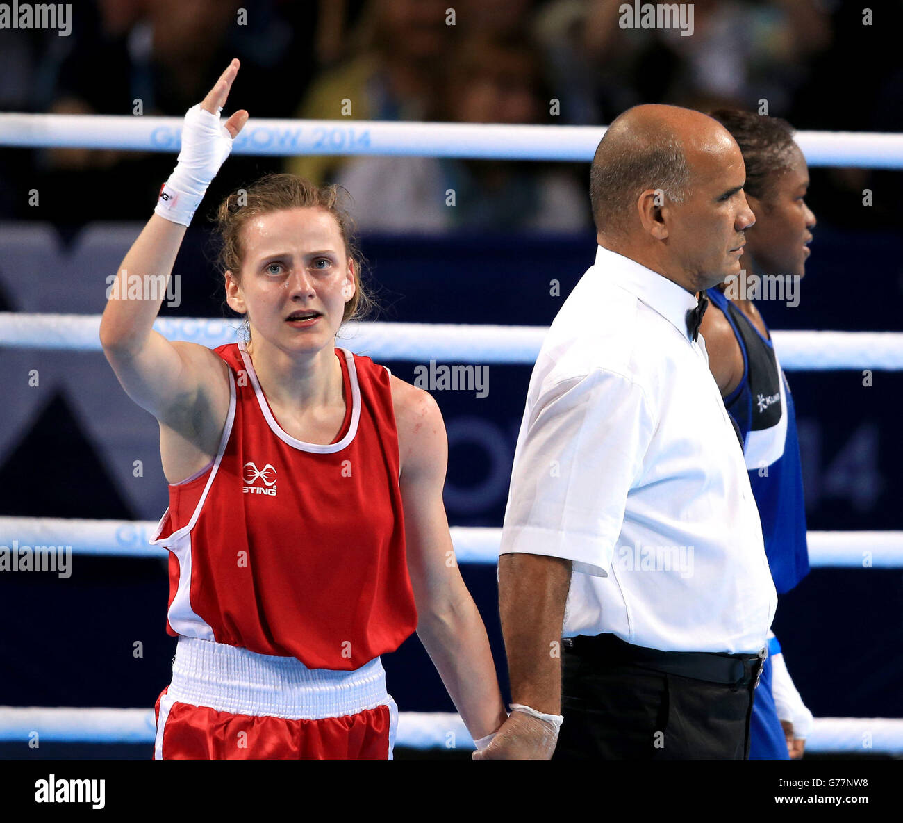 Northern Ireland's Michaela Walsh before being announced as the loser ...