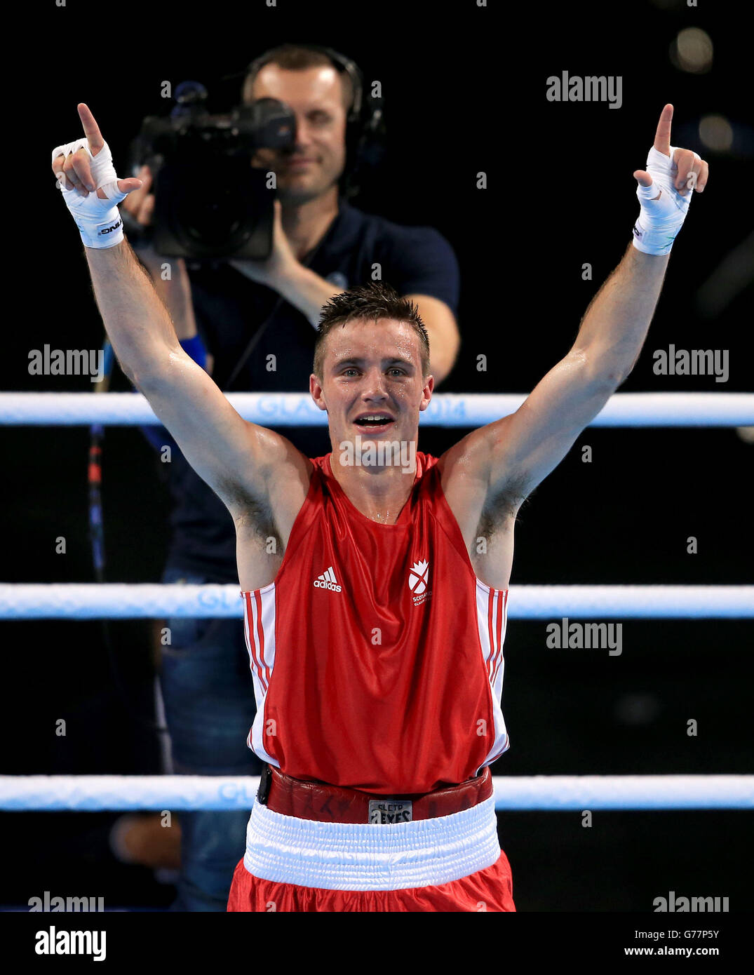 Scotland's Josh Taylor celebrates in the Men's Light Welter (64kg ...