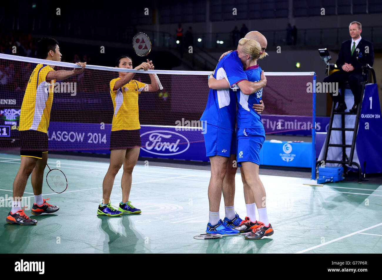 Scotland's Imogen Bankier and Robert Blair celebrate winning their ...