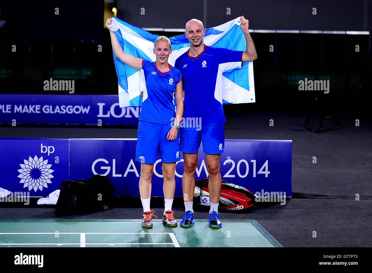 Scotland's Imogen Bankier and Robert Blair celebrate winning their ...