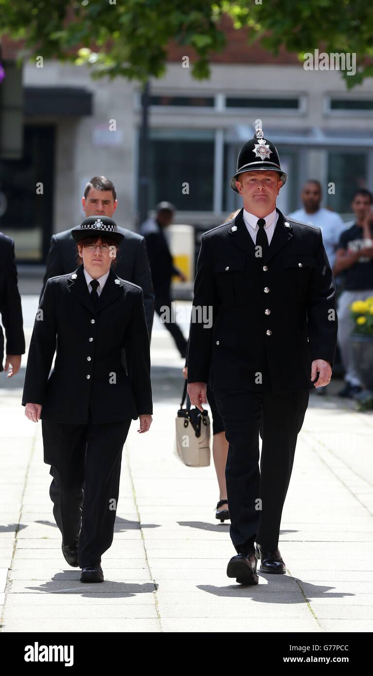 Police Constables Richard Whitely (right) and Suzanne Hudson arrive at ...