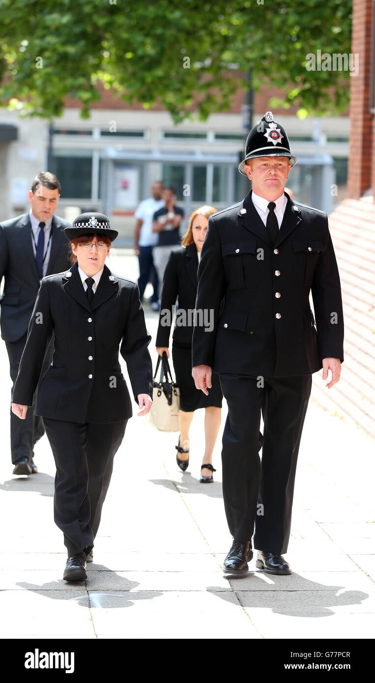 Police Constables Richard Whitely (right) and Suzanne Hudson arrive at ...