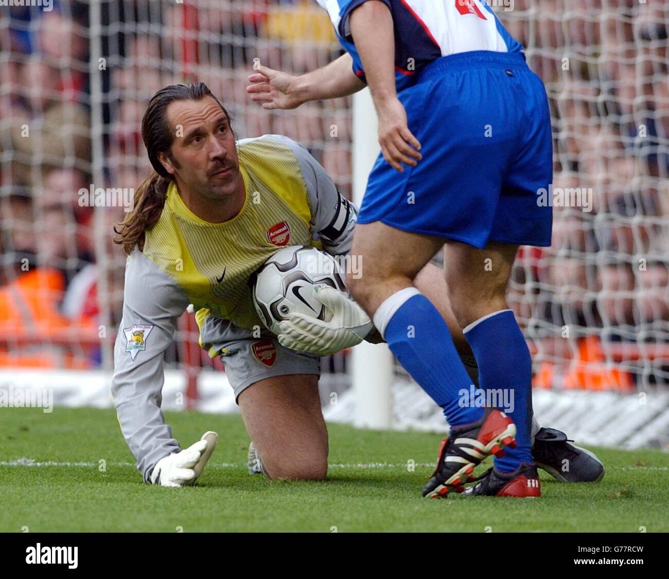 Arsenal goalkeeper David Seaman under pressure once again during the ...