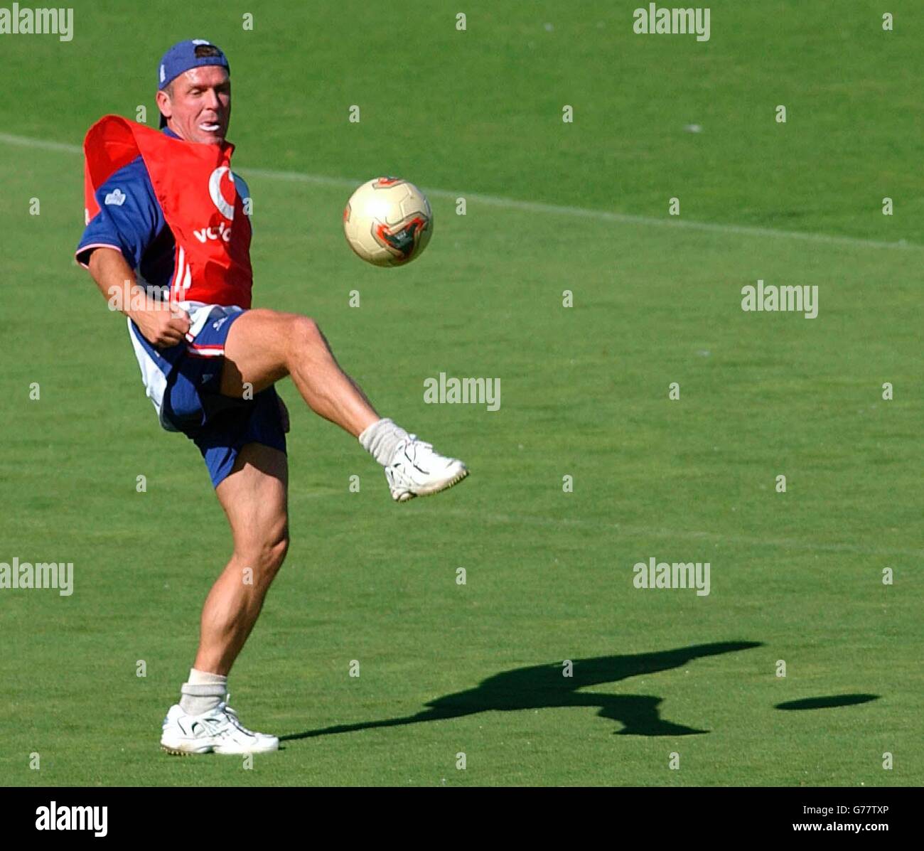 FOR EDITORIAL USE ONLY. NO COMMERCIAL USE: England's Alec Stewart plays ...