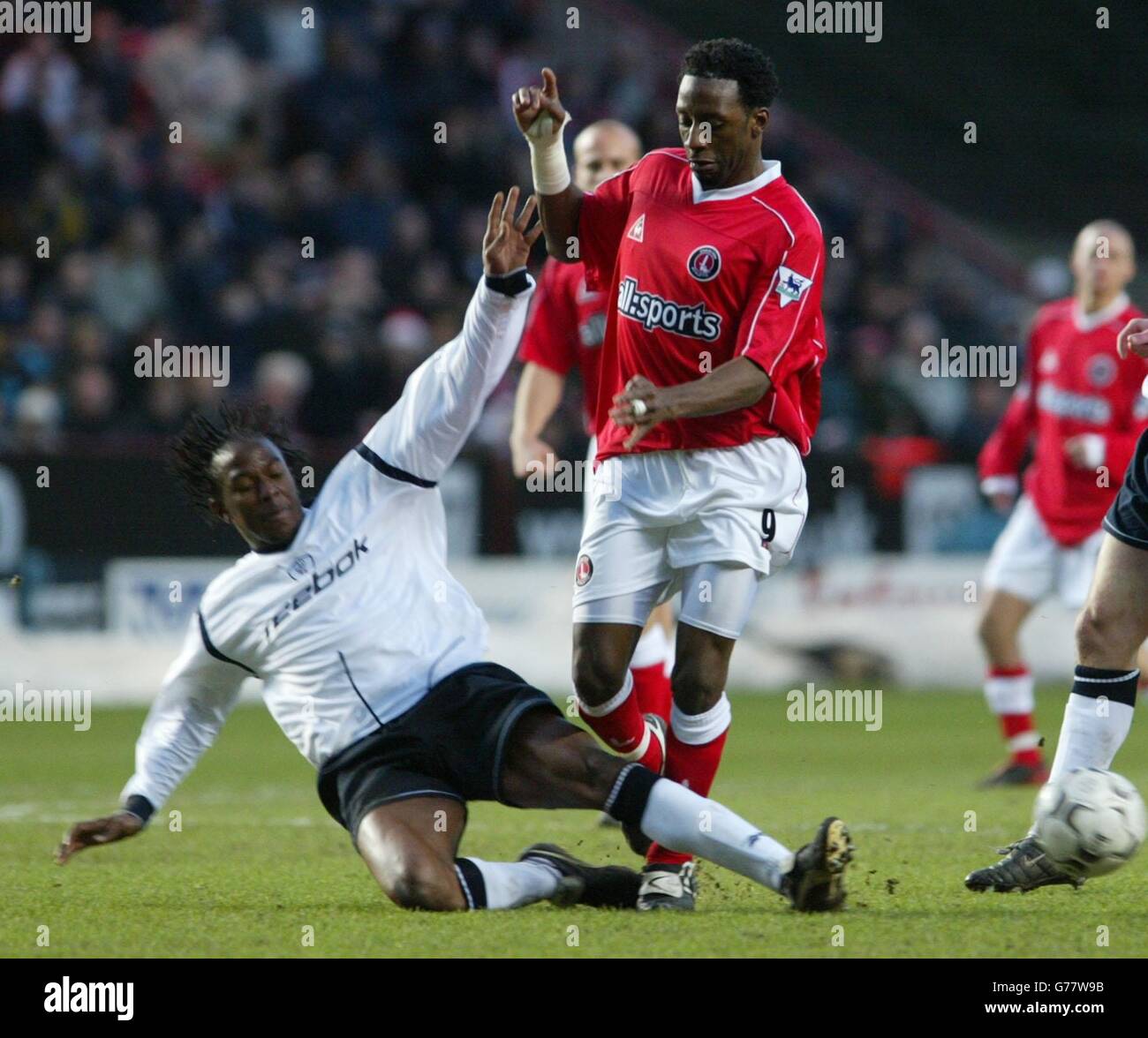 Charlton's Jason Euell (right) and Bolton's Ricardo Gardner, during ...