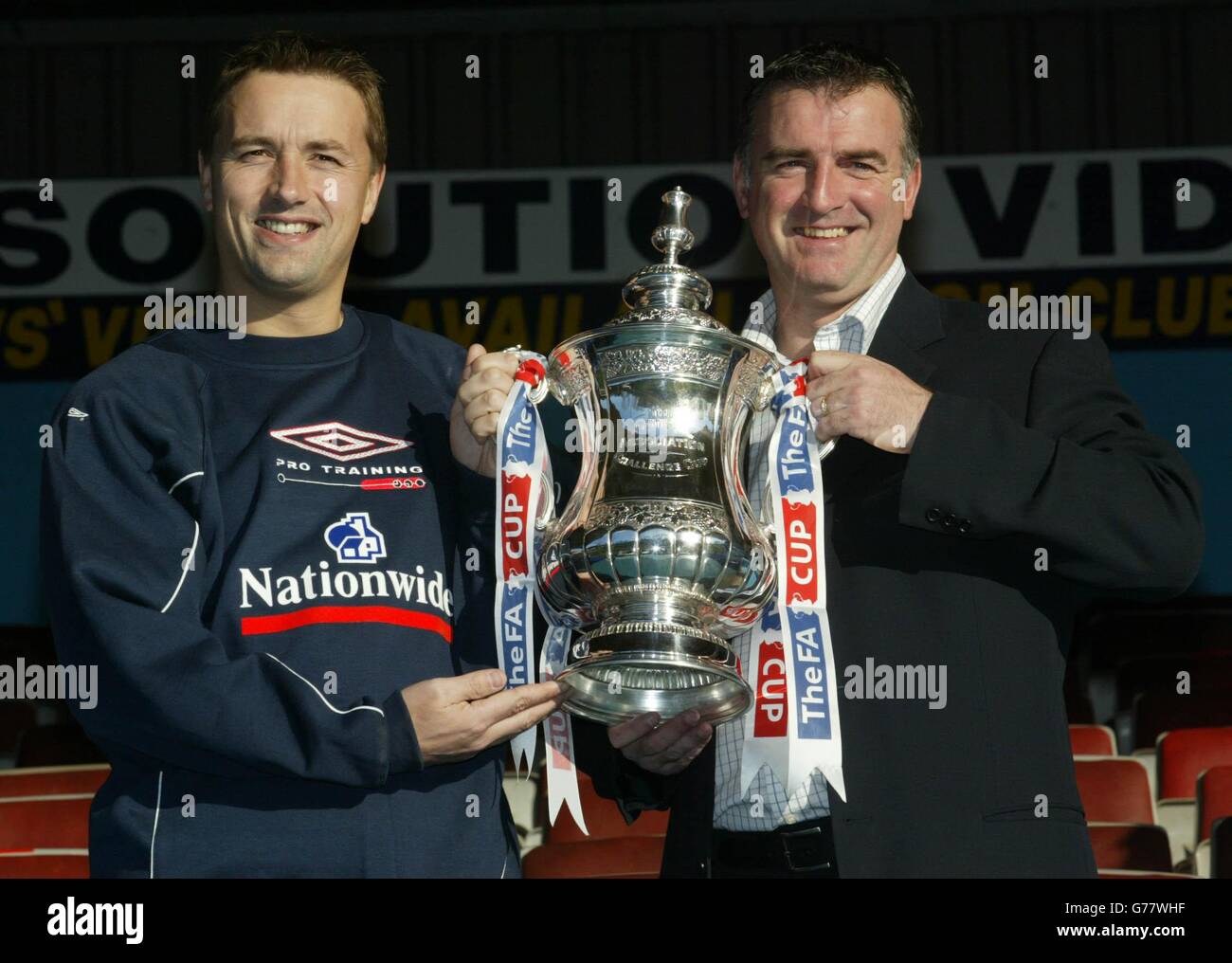 Shrewsbury Town's Nigel Jemson (left) & Manager Kevin Ratcliffe, during ...