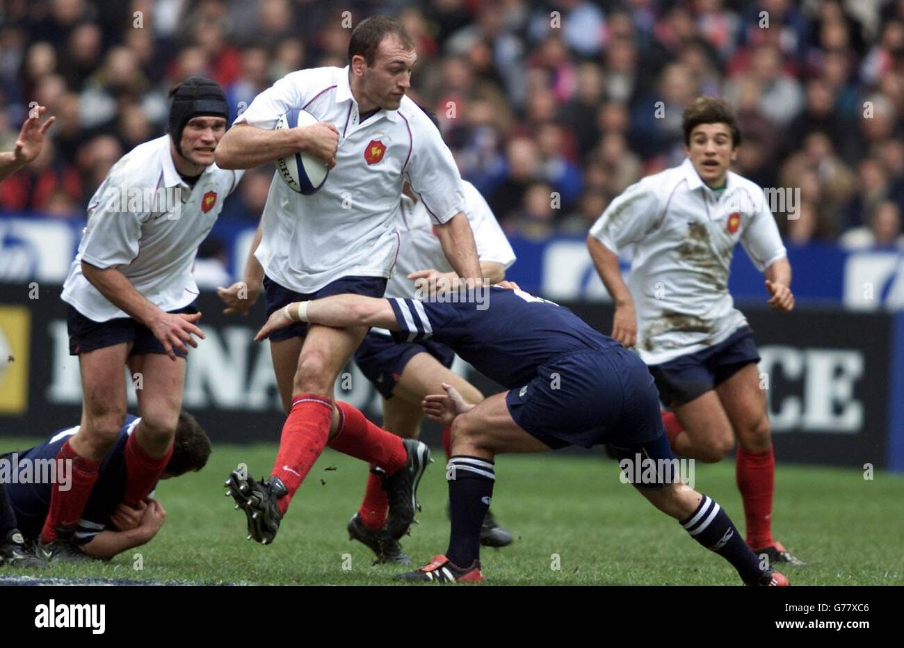 RBS 6 Nations France v Scotland. France's Olivier Brouzet and Scotland ...