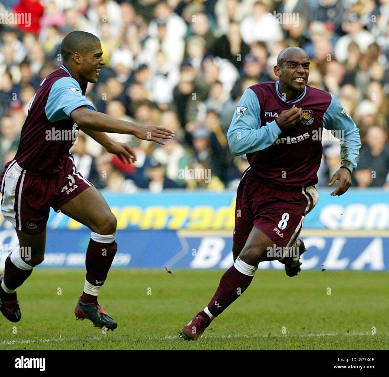 Football action celebrating trevor sinclair hi-res stock photography ...