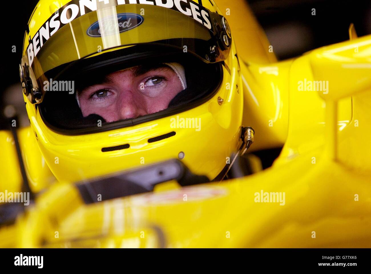 Ralph Firman in his Jordan during pre-season testing at Silverstone ...