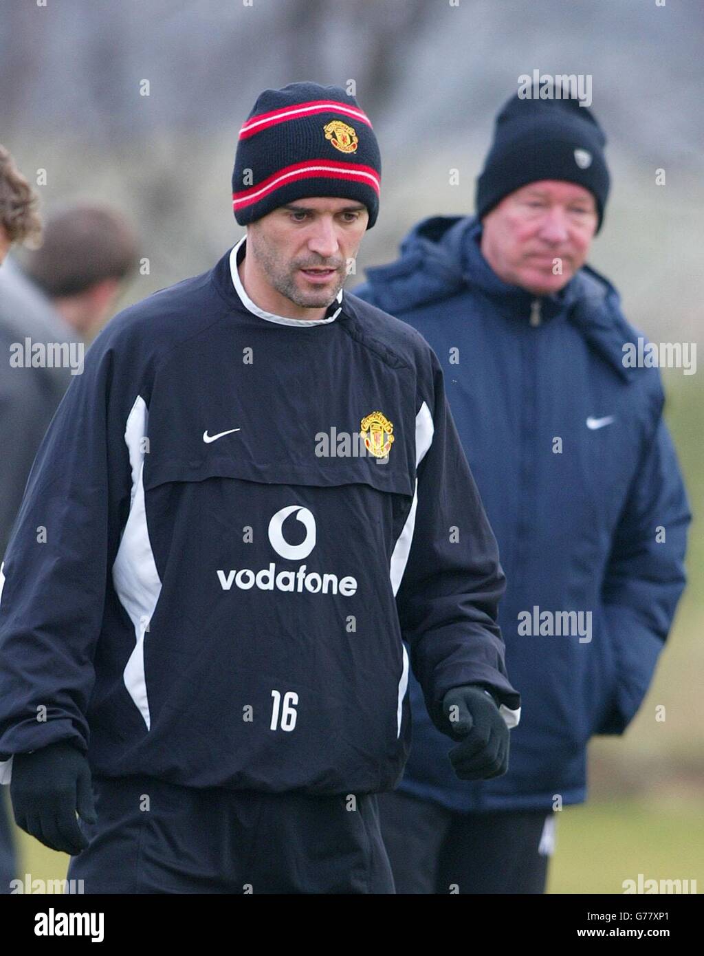 Manchester uniteds manager sir alex ferguson training session ...
