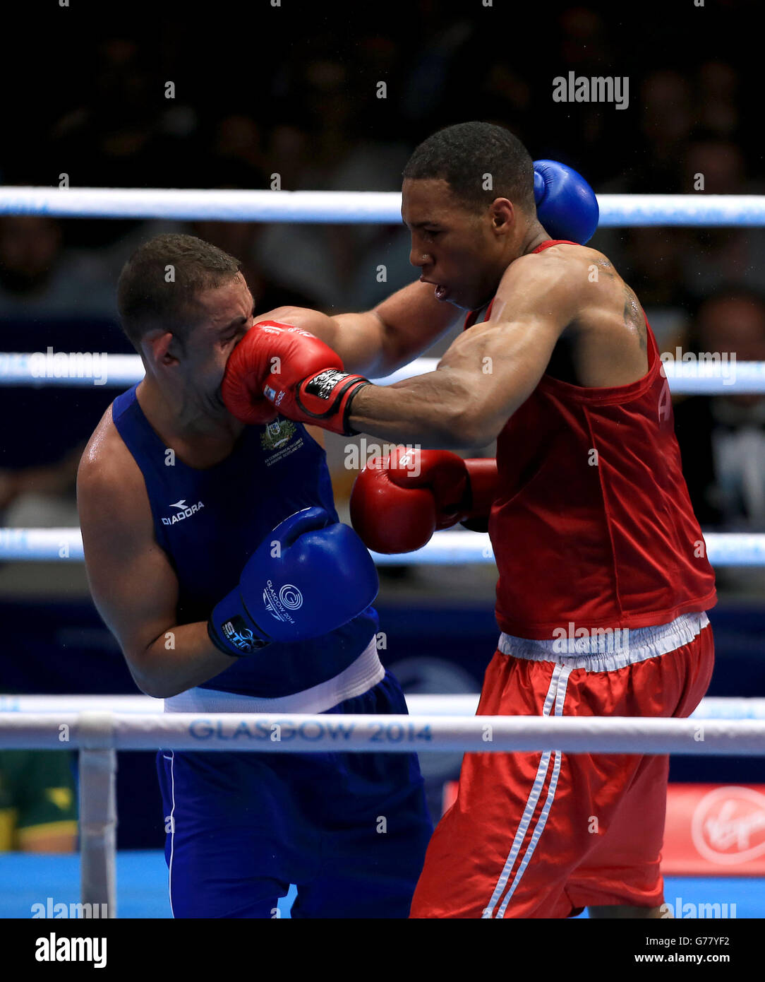 Saint Lucia's Ryan Charles in action against Australia's Jordan ...