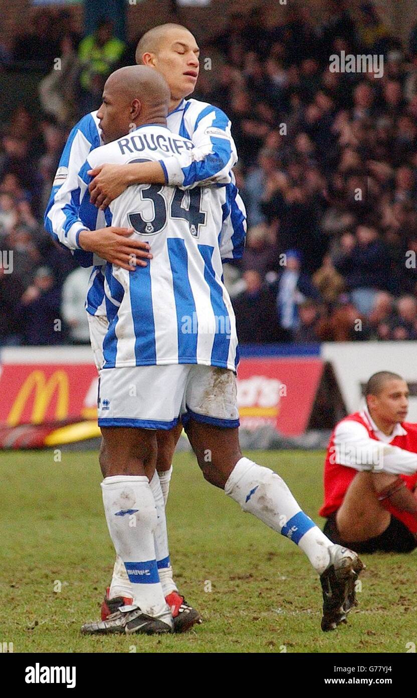 Brighton's Anthony Rougier and Bobby Zamora celebrate Brightons first ...