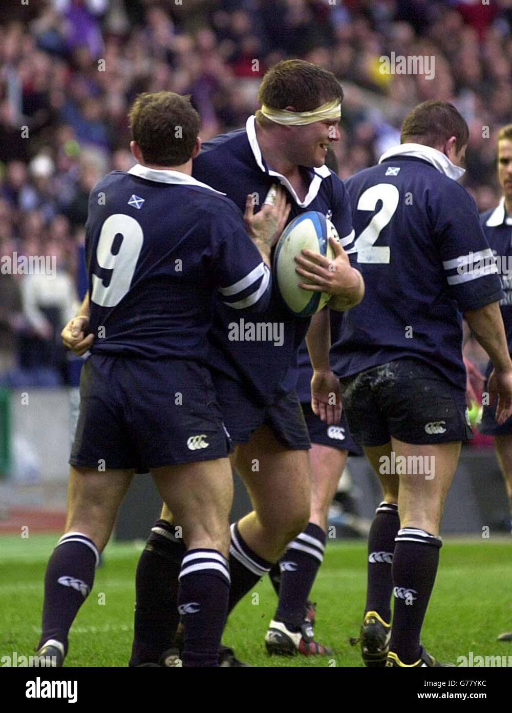 Scotland's Bruce Douglas is congratulated by Bryan Redpath after ...
