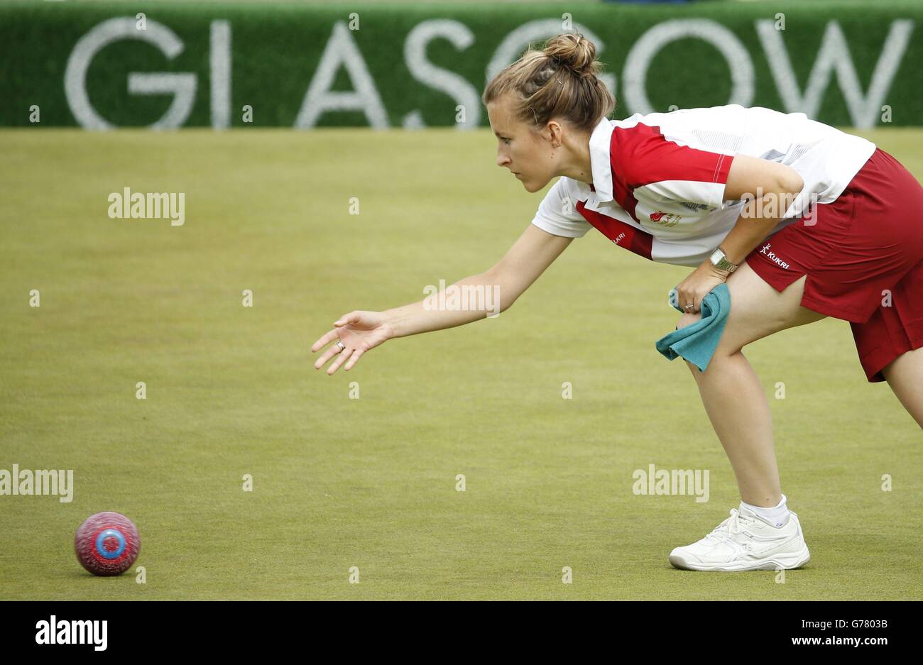 England's Natalie Melmore competes in the Woman's Single at Kelvingrove ...