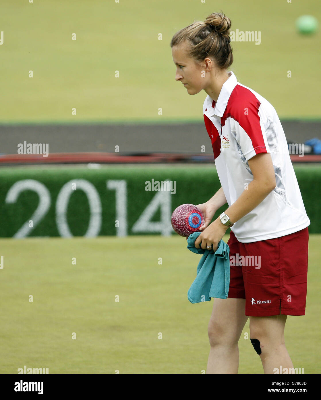 England's Natalie Melmore competes in the Woman's Single at Kelvingrove ...